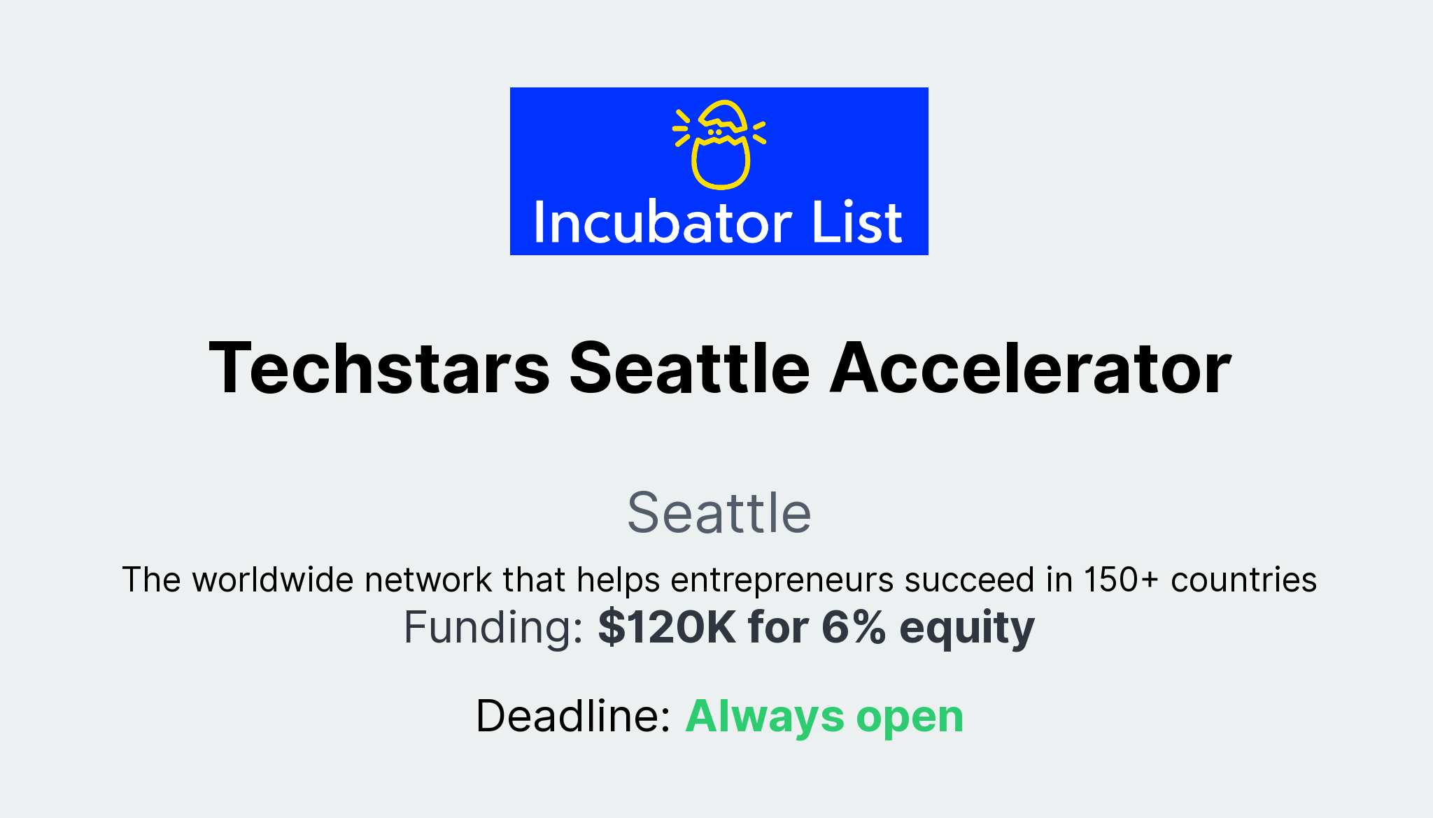 Techstars Seattle Accelerator - Key Information Techstars Seattle Accelerator - Key Information